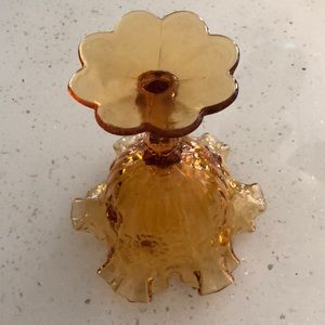 Accents | Vintage Amber Pressed Glass Ruffled Footed Dish | Poshmark